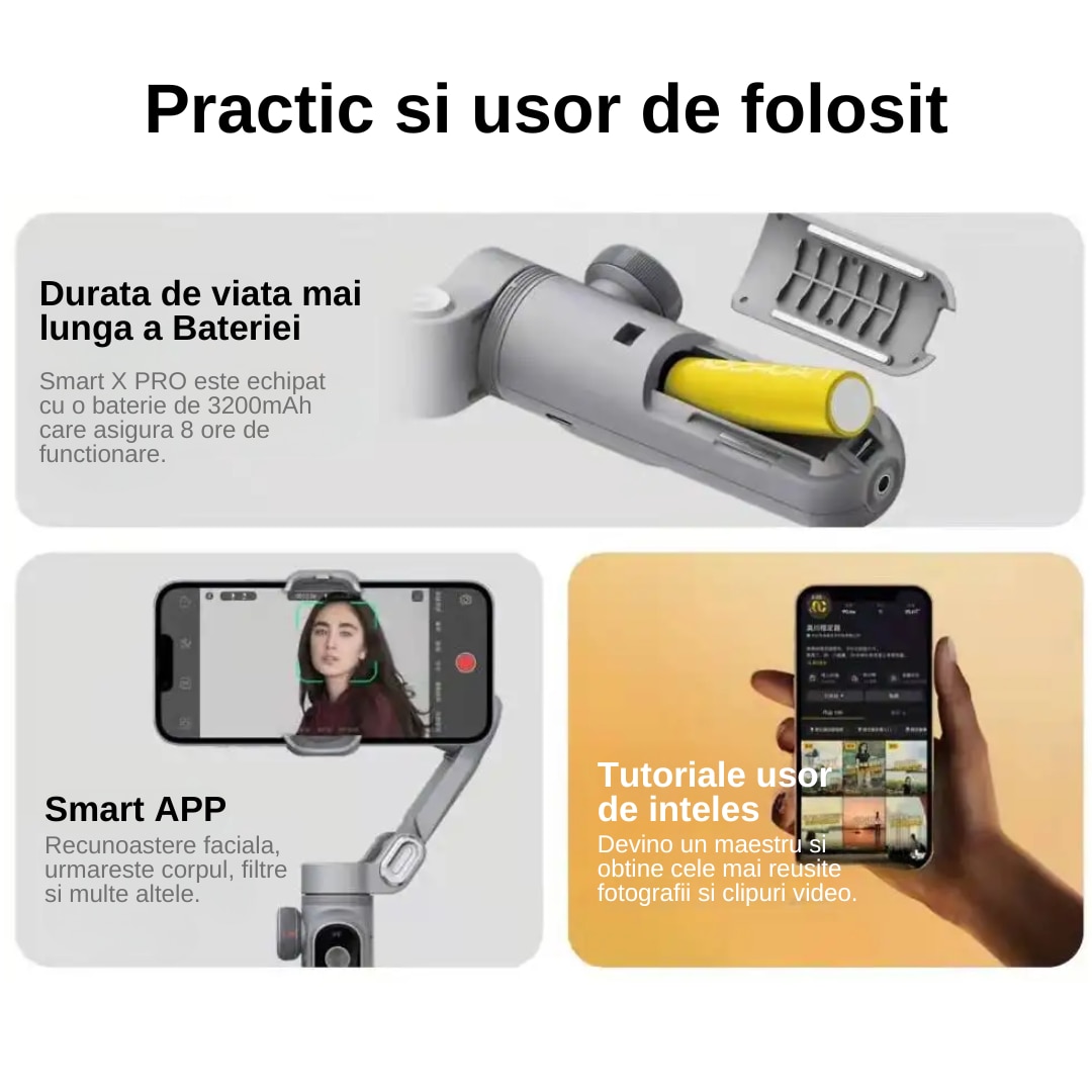 Aochuan Smart X Pro Gimbal stabilizáló rendszer, 3 tengellyel ...