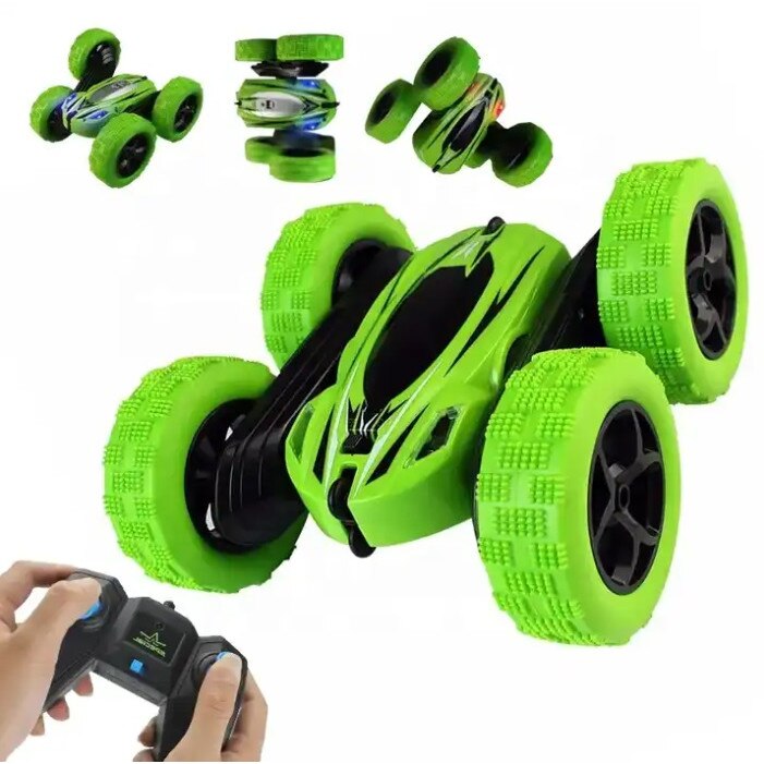 Masina cascadorie cu telecomanda, cu faruri si lumini de roti, 4WD, 2 ...