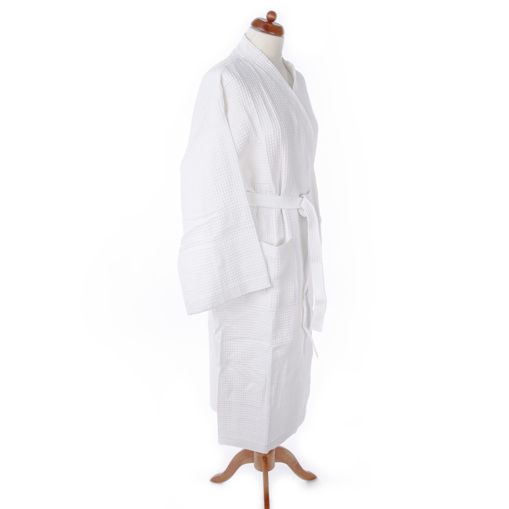 SET Halat de baie Ideea Hotel, model fagure, alb, unisex 100% bumbac si ...