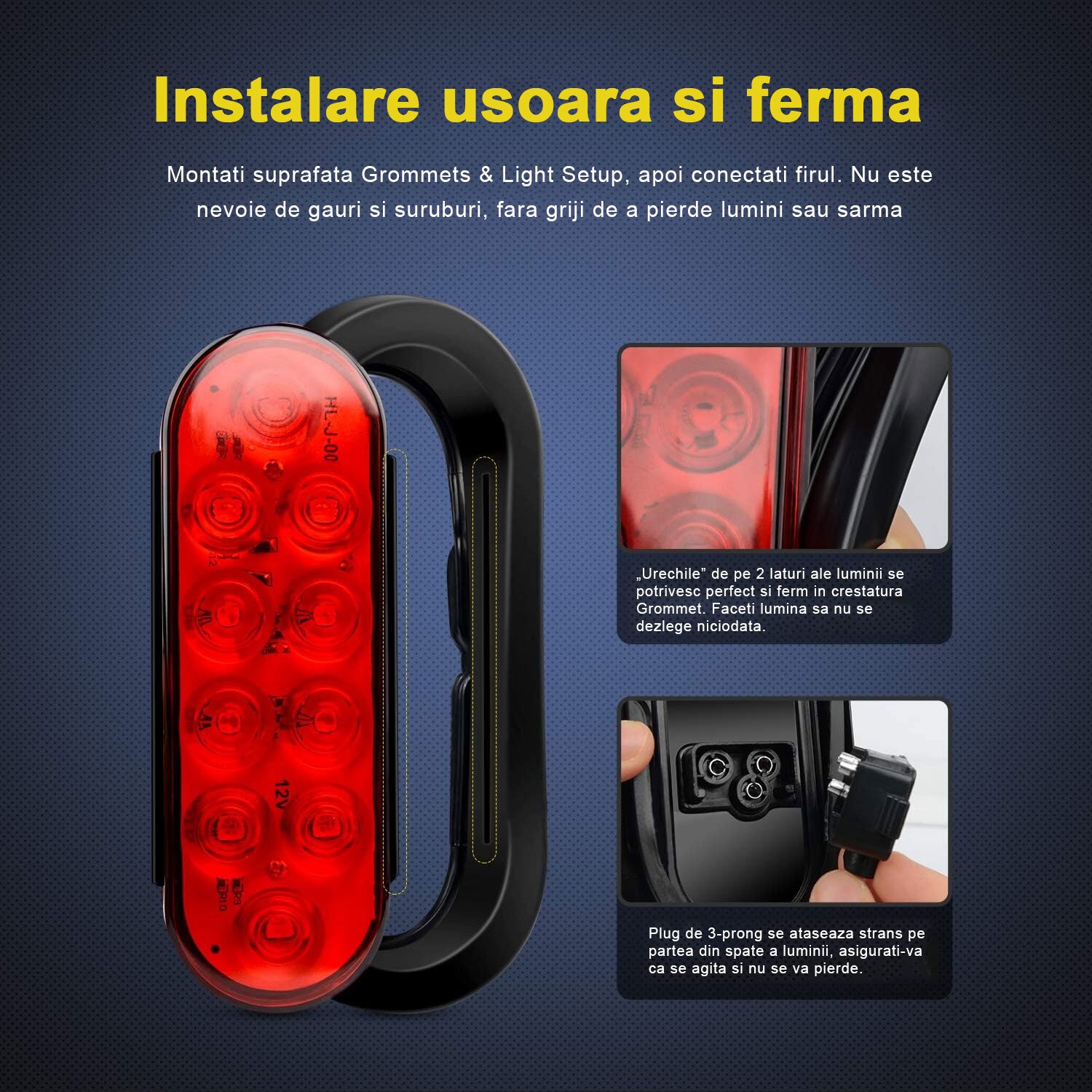 Set 2 Stopuri LED, RASK, Pentru Remorca, Camion, Trailer, Rezistent la ...