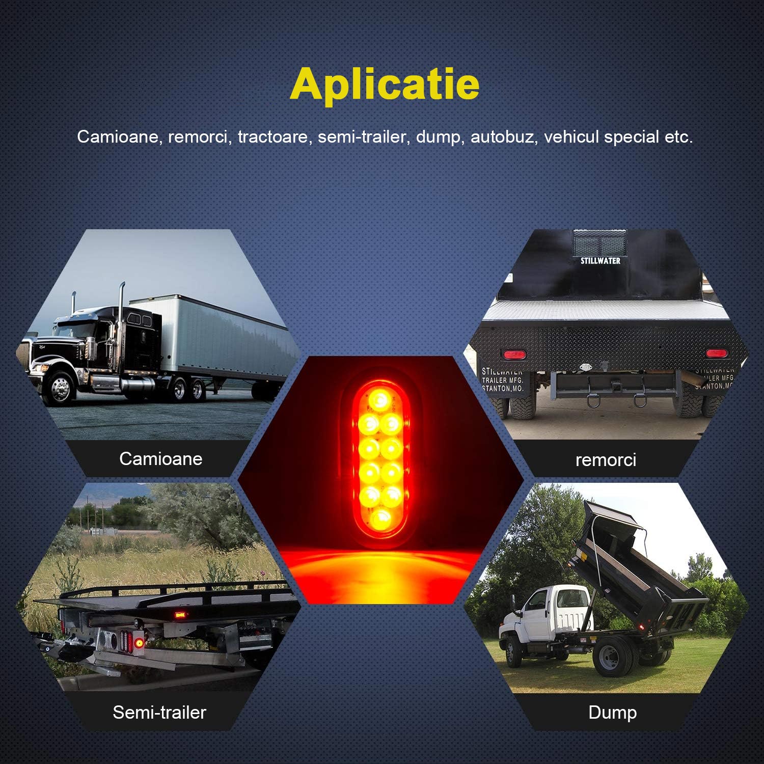 Set 2 Stopuri LED, RASK, Pentru Remorca, Camion, Trailer, Rezistent la ...