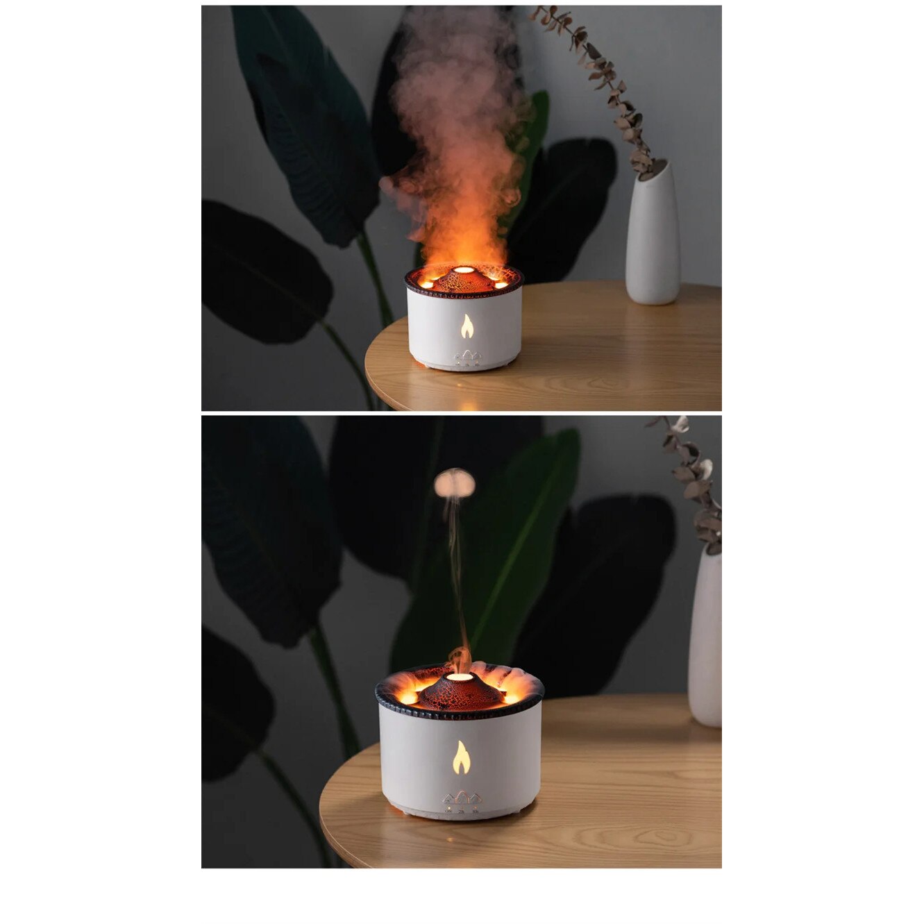 Difuzor Vulcano, aromaterapie, flacara personalizata, V19, Portabil ...