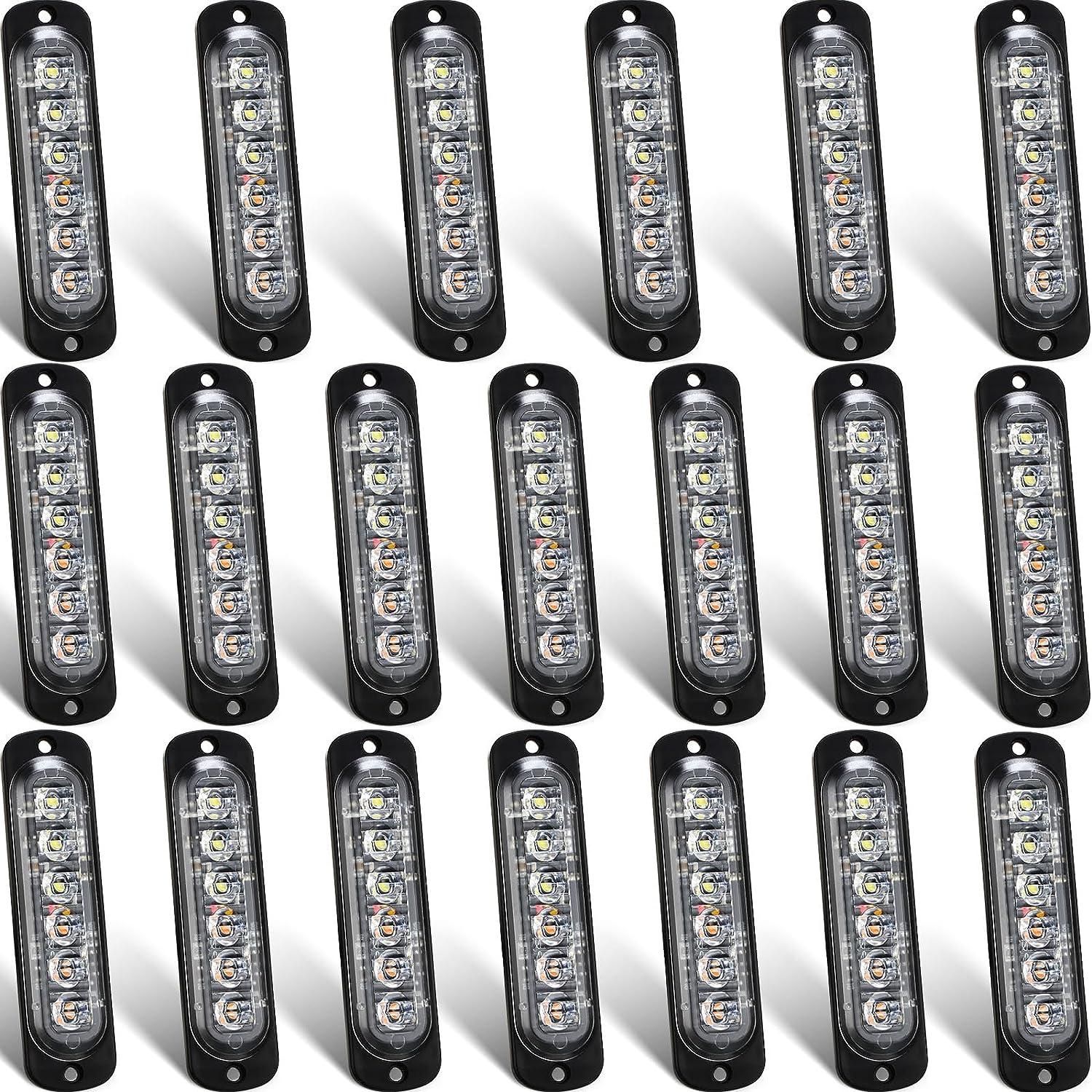 Set 20 lumini LED, 6 LED-uri stroboscopice, Alb/Chihlimbar - eMAG.ro