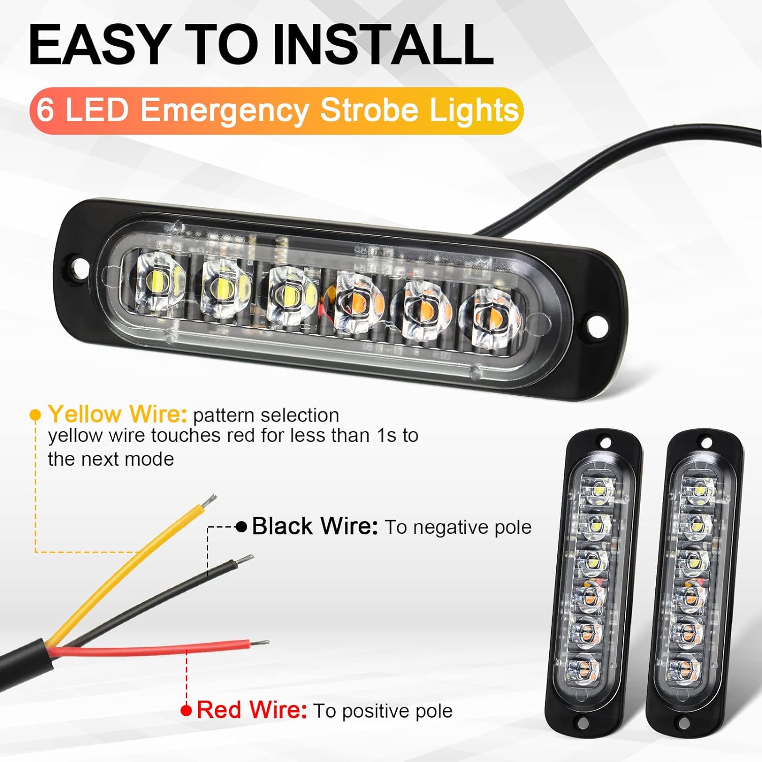 Set 20 lumini LED, 6 LED-uri stroboscopice, Alb/Chihlimbar - eMAG.ro