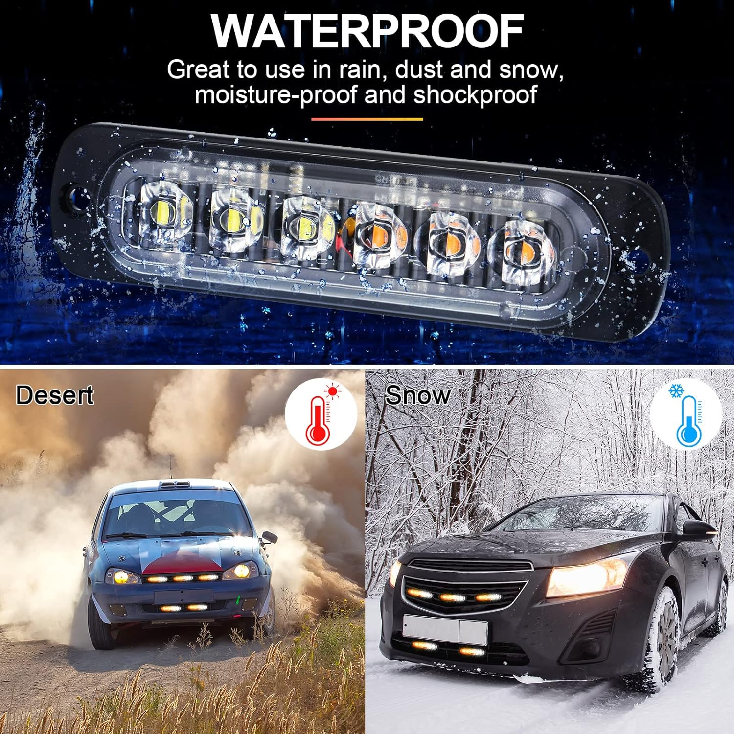 Set 20 lumini LED, 6 LED-uri stroboscopice, Alb/Chihlimbar - eMAG.ro