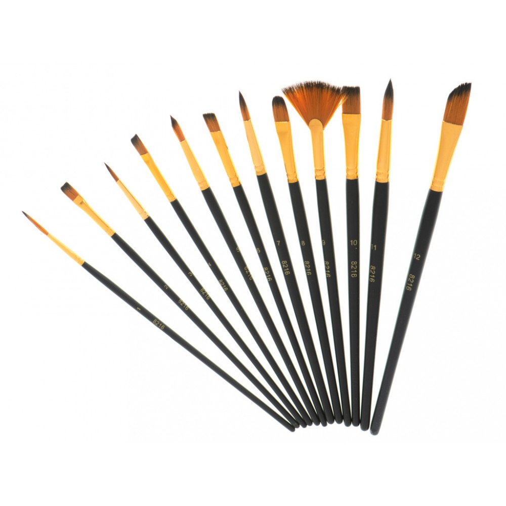 Set 12 pensule artistice pentru pictura - eMAG.ro