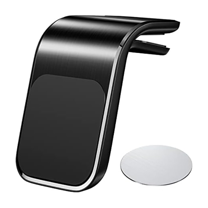 Suport telefon auto L105, cu magnet si clema de prindere grila de ...