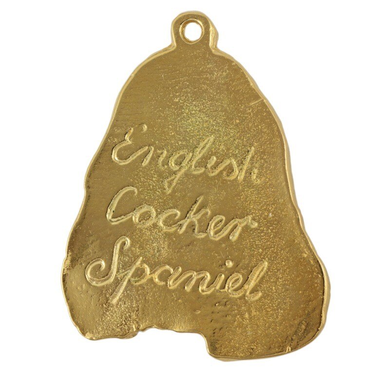Colier dama, Zinc/Aluminiu, Placat cu aur 24K, Model English Cocker ...