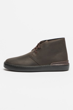 Clarks, Ghete chukka din piele Court Lite, Maro inchis, 8 - eMAG.ro