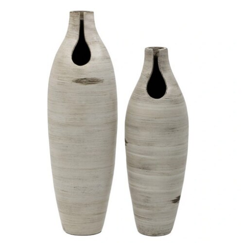 Set 2 vaze ceramice alb antichizat D=29x92cm - eMAG.ro