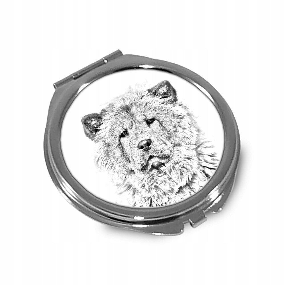 Oglinda de buzunar, Art-Dog, Metal, 70x55mm, Model caine, Gri/Alb - eMAG.ro