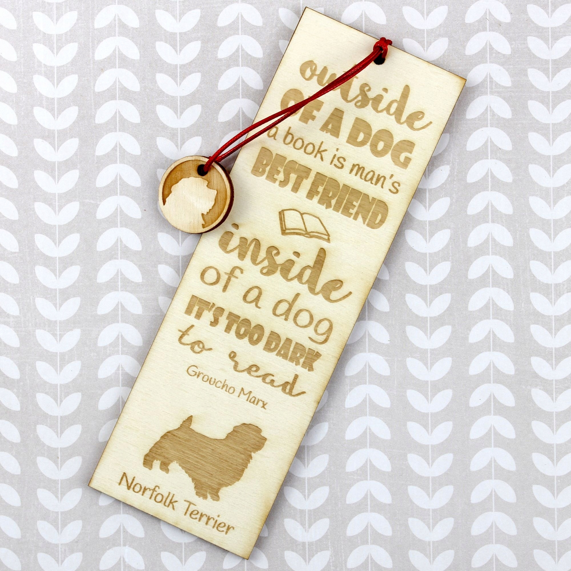 Book mark, Art-Dog, дървен, шарка Norfolk Terrier - eMAG.bg