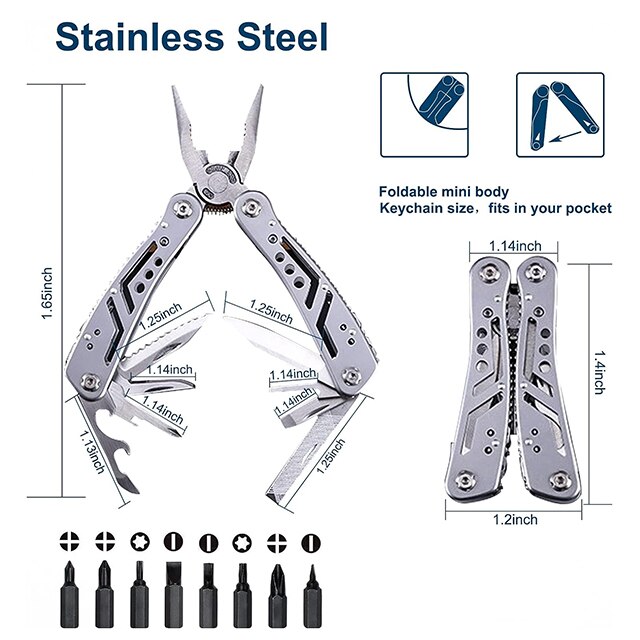 Cleste pentru scule multifunctionale, Tebnaild, Otel inoxidabil ...