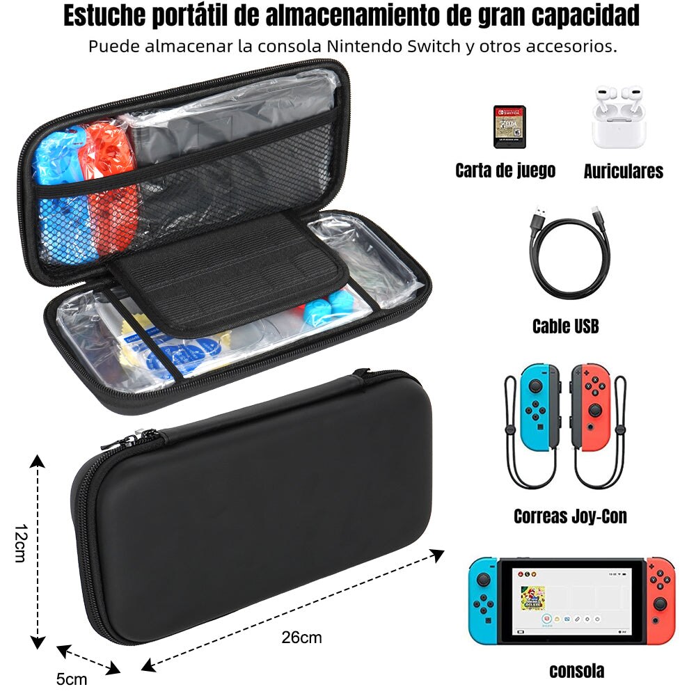 Kit de stocare Nintendo Switch 16 in 1, JESWO, Multicolor - eMAG.ro