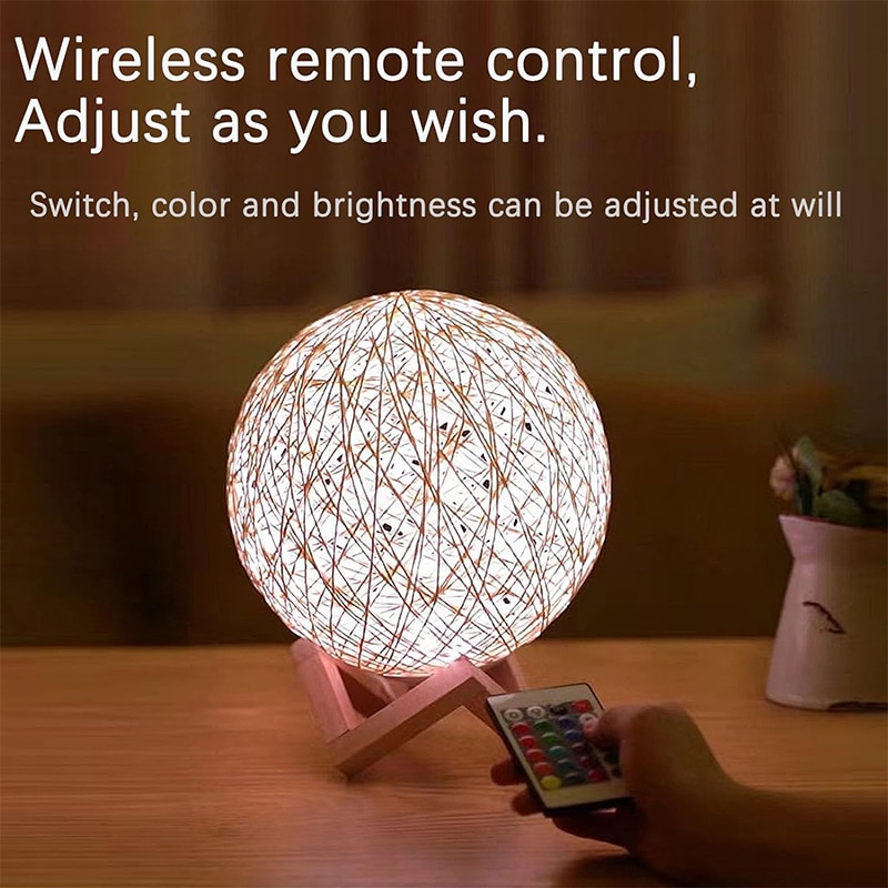 Lampa, JESWO, 16 culori, telecomanda, incarcare USB, Natur - eMAG.ro