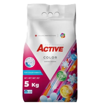 Detergent pudra pentru rufe colorate Active, sac 5kg, 68 spalari - eMAG.ro
