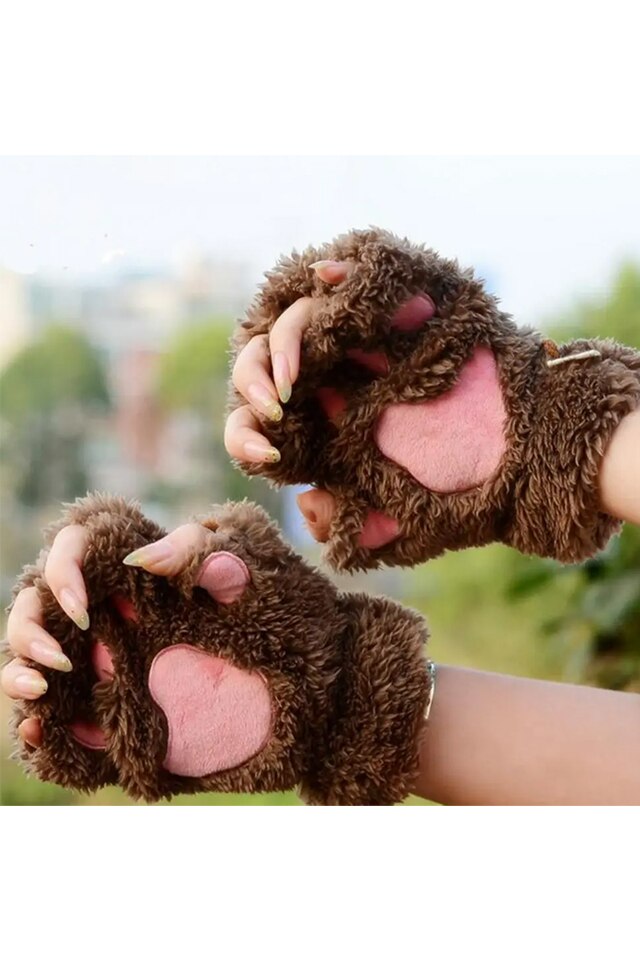 Manusi dama si adolescente, calduroase, model cu degete descoperite si ...