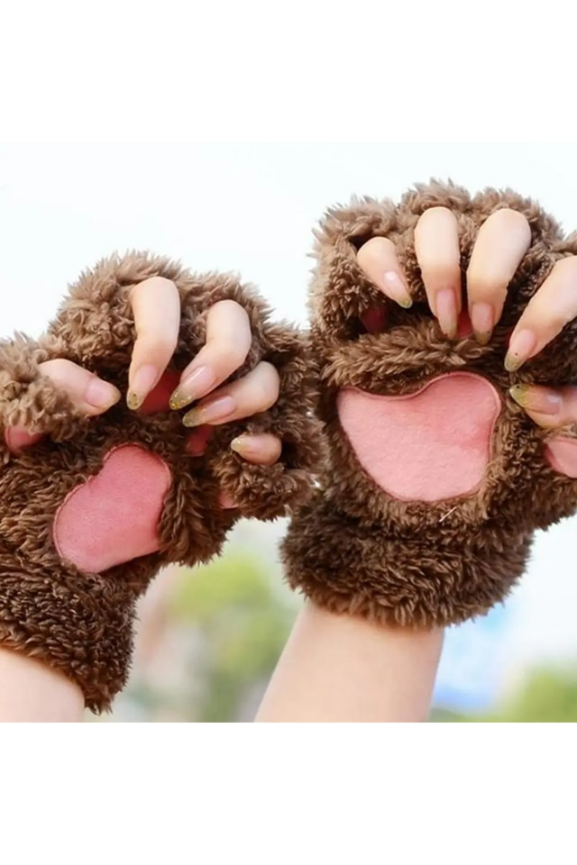 Manusi dama si adolescente, calduroase, model cu degete descoperite si ...