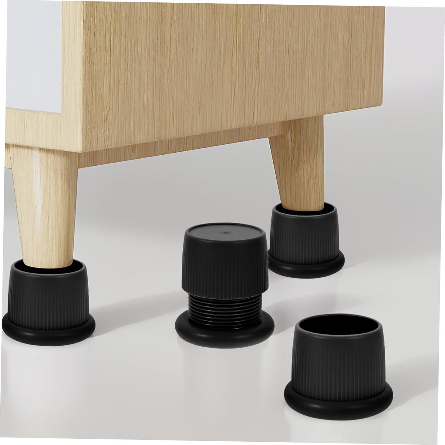 Set 2 inaltatoare pentru mobila, Autoadeziv, Negru, 40mm-65mm - eMAG.ro