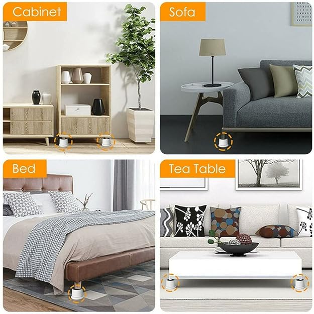 Set 2 inaltatoare pentru mobila, Autoadeziv, Negru, 40mm-65mm - eMAG.ro