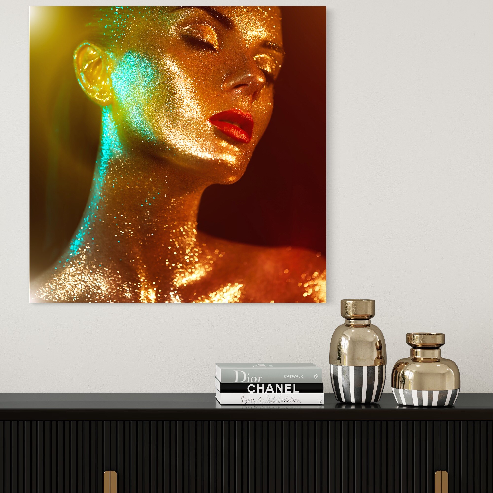 Tablou Canvas Premium, LuxCanva® A1257, Girl With Glitter, 50 X 50 CM ...