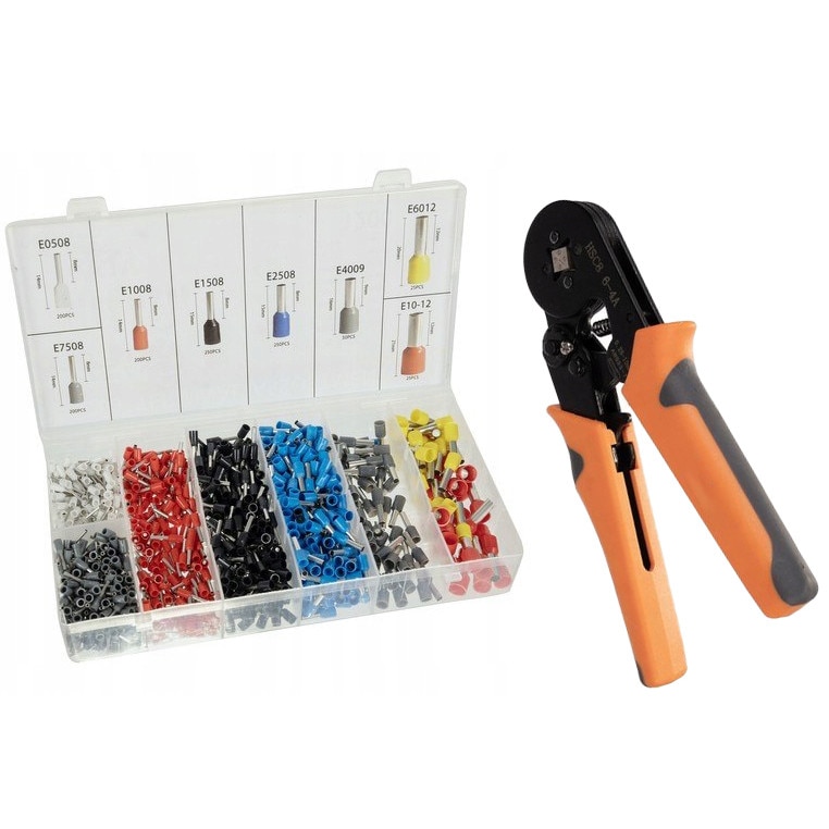 Set sertizare cu cleste 0.25 - 10 mm2, Zola®, 1200 pini terminali de ...