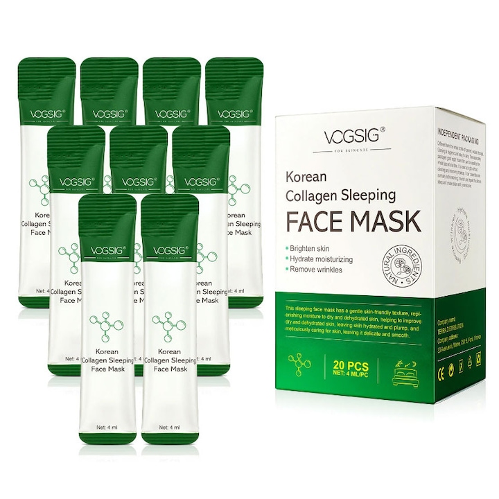 Set 20 de Masti de Fata Coreene cu Colagen Hidrolizat - eMAG.ro