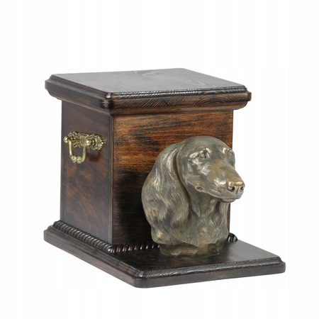 Urna pentru cenusa animale de companie, Art-Dog, Lemn/Bronz, Model ...