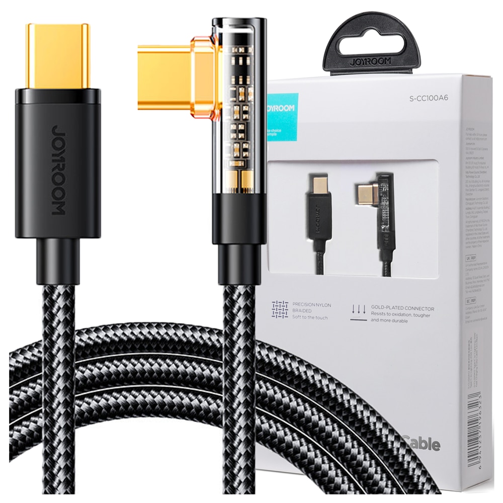 Телефонен кабел за данни Joyroom Usb C Usb C 3a 1 2 м черен