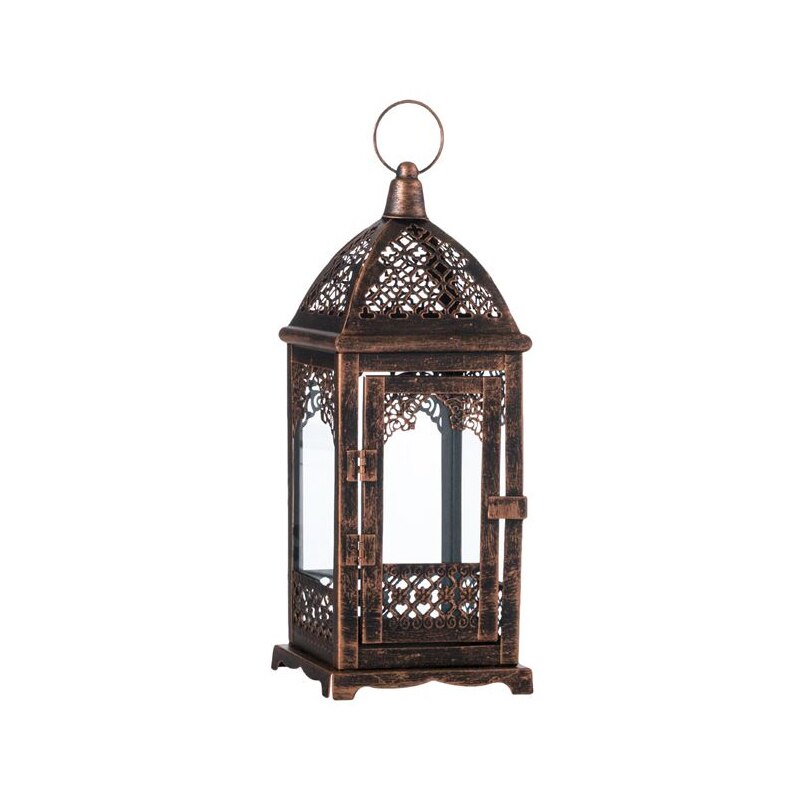 Felinar decorativ suspendabil, Metal, 12x12x31 cm, ATU-087397 - eMAG.ro