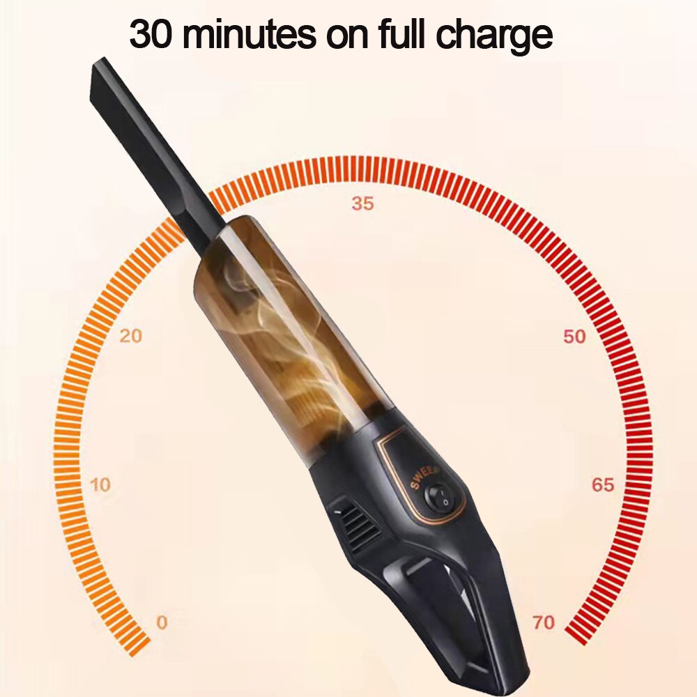 Mini aspirator auto fara fir, Portabil, USB, Negru - eMAG.ro