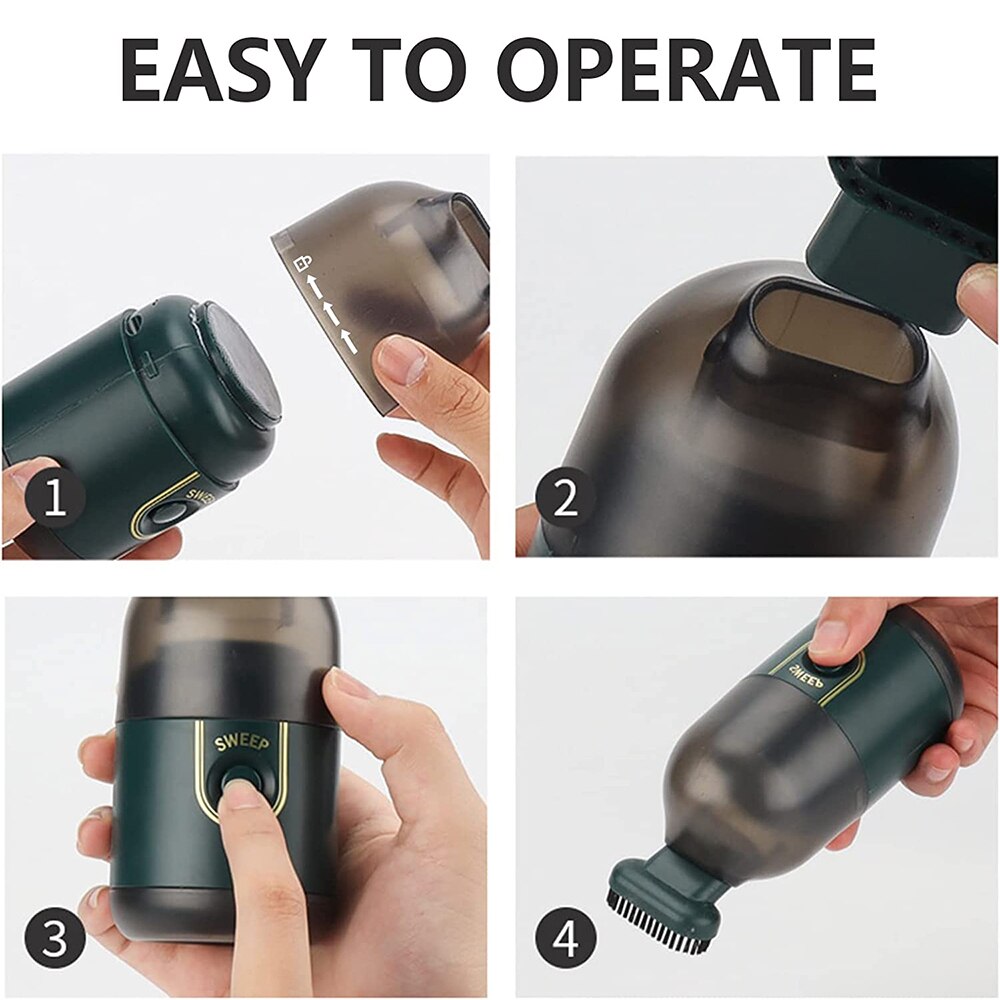 Mini aspirator auto, Portabil, USB Verde - eMAG.ro