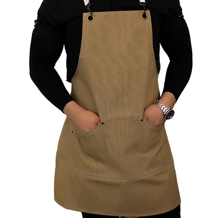 Sort de bucatarie cu spate incrucisat, Panza, Cu buzunare, Kaki - eMAG.ro