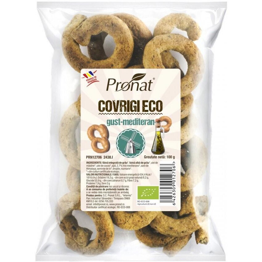 Covrigi cu Gust Mediteran Eco 100 grame Pronat - eMAG.ro
