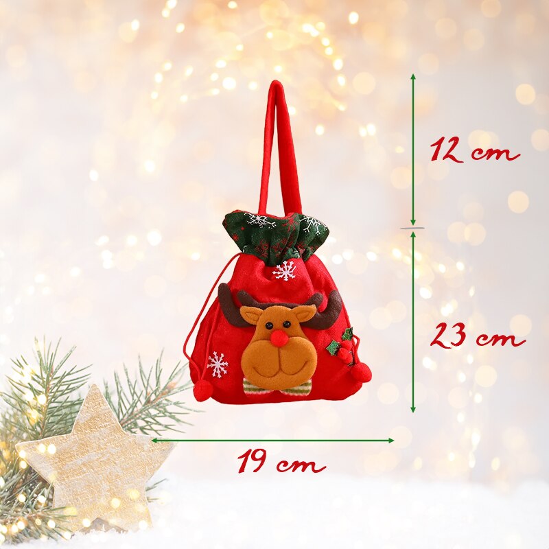 Saculet pentru cadou, model de sarbatoare cu personaje de poveste, ren ...
