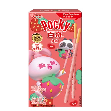 Sticksuri Pocky, cu budinca de capsuni si bucatele de prajitura, 35g ...