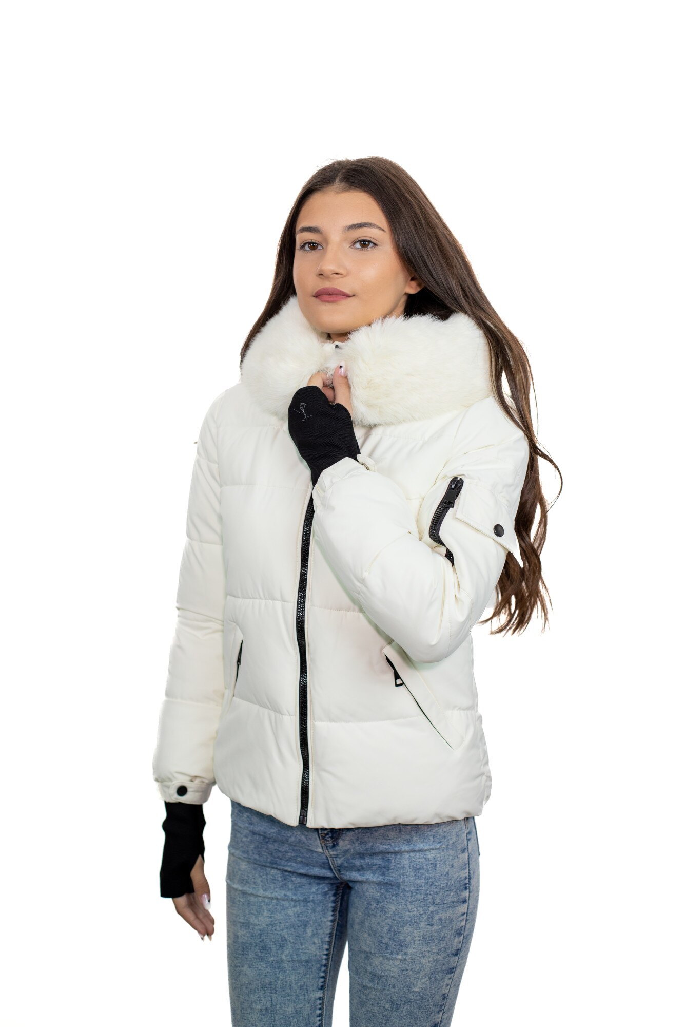 Geaca dama 269, Ivoire, L - eMAG.ro