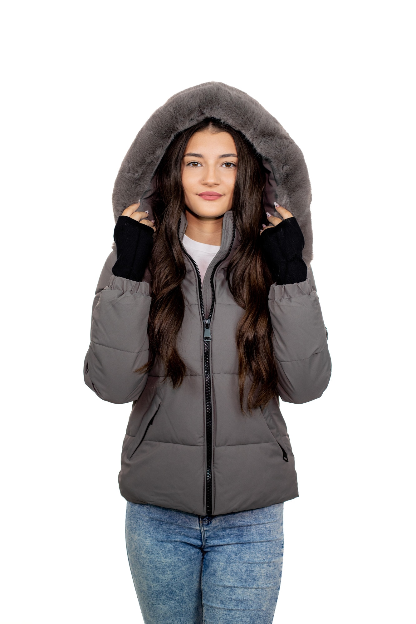 Geaca dama 269, Gri, L - eMAG.ro