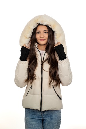 Geaca dama 269, Crem, M - eMAG.ro