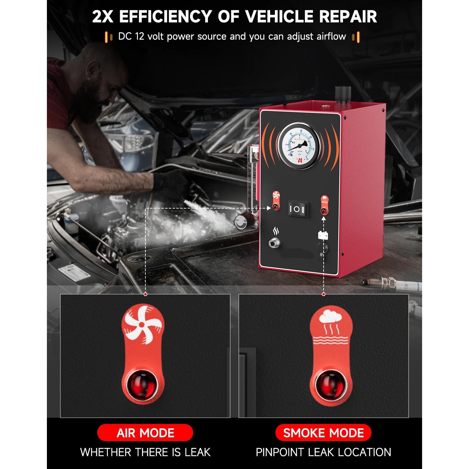 Echipament de diagnosticare, 12V, 6L/min, pentru detector de scurgeri ...