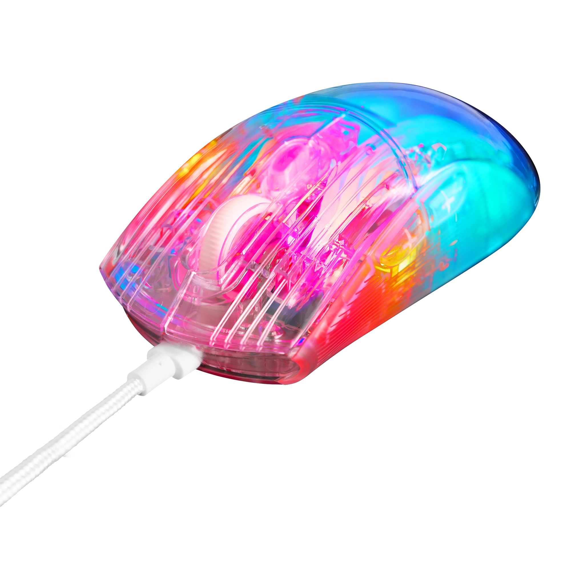 Mouse gaming RGB Deltaco Gaming DM330, 10000 dpi, 1000 Hz, Transparent ...