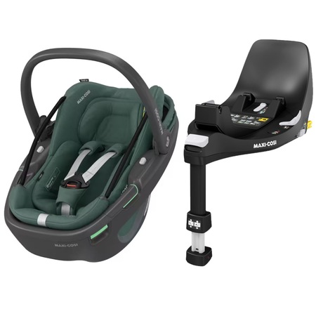 Pachet Maxi-Cosi Cos Auto Coral 360 I-Size Essential Green, Black Shell ...
