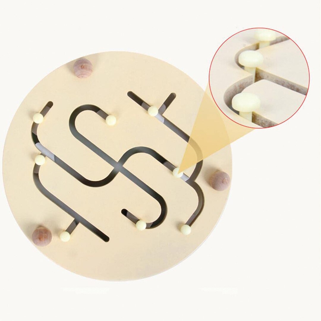 Puzzle Lemn Labirint in format 3D, Montessori, Fructe, 8 piese ...