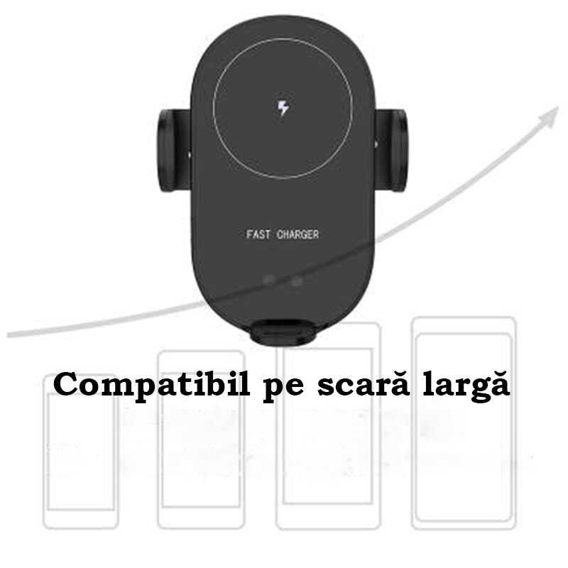 Incarcator Auto Wireless fara fir cu sensor infrarosu si clema automata ...