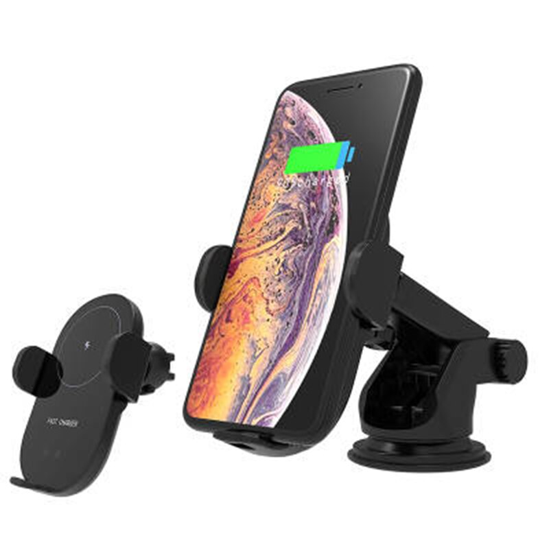 Incarcator Auto Wireless fara fir cu sensor infrarosu si clema automata ...
