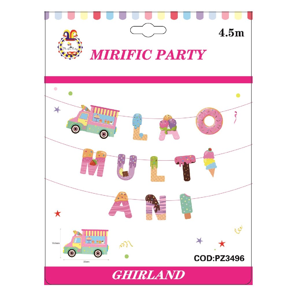 Комплект многоцветни декоративни гирлянди 4 5 м микробус честит рожден ден Emag Bg