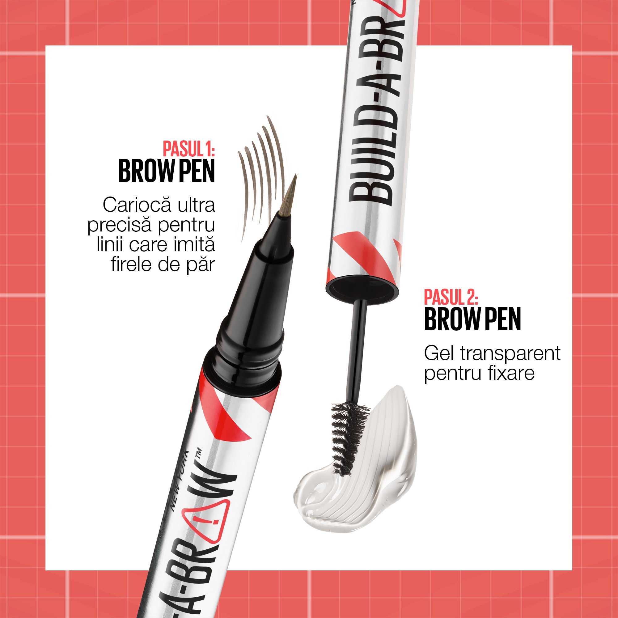 Produs 2 in 1 marker de sprancene + gel de fixare Maybelline New York ...