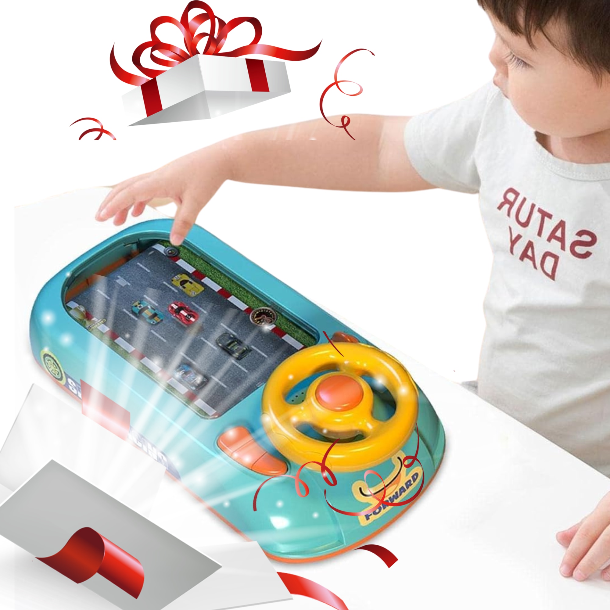 Masina Tip Simulator Pentru Copii Cu Volan, Realistica, Curse de masini ...