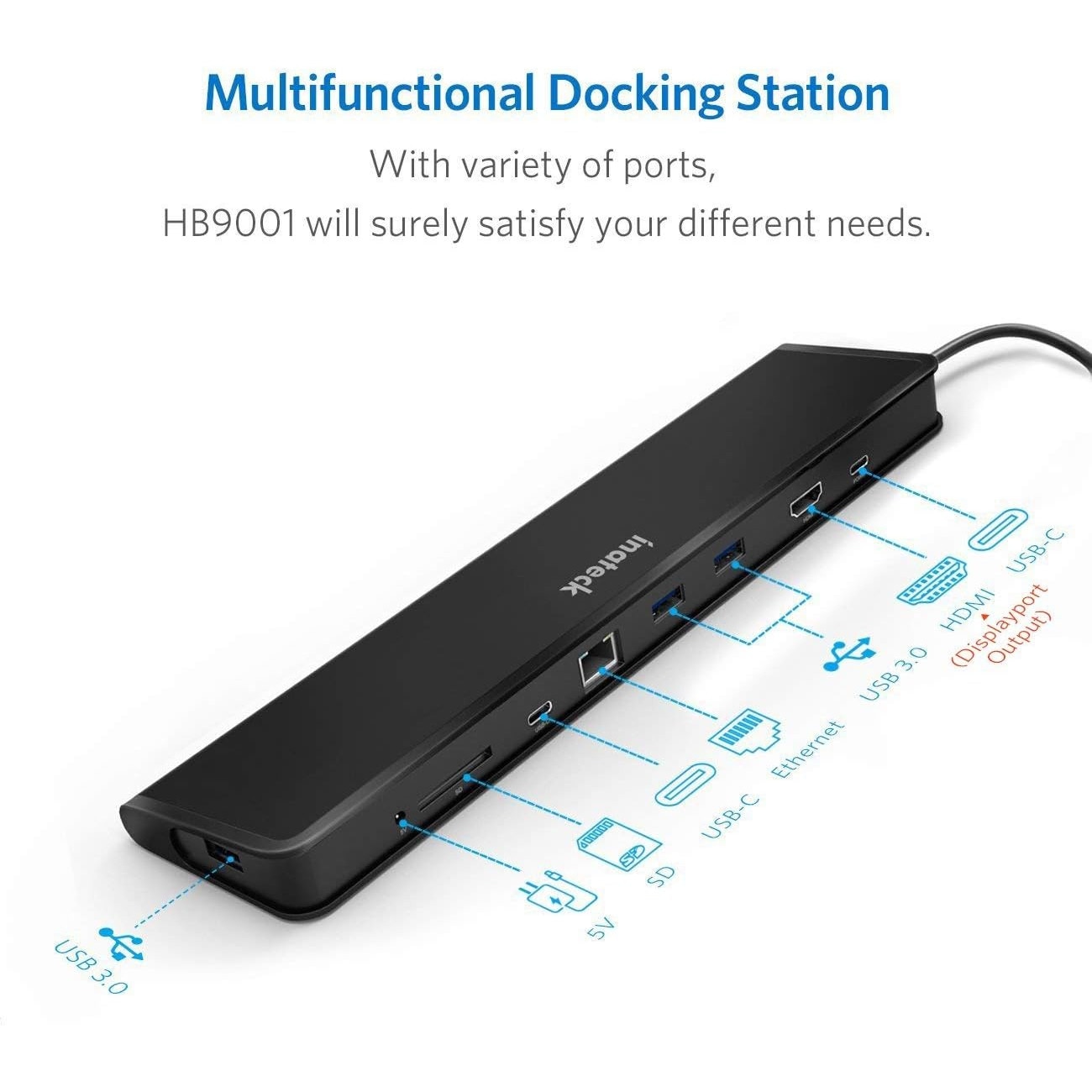 Docking Station Inateck Hub USB-C 8-in-1 cu port USB C de 60 W Hdmi 4K ...