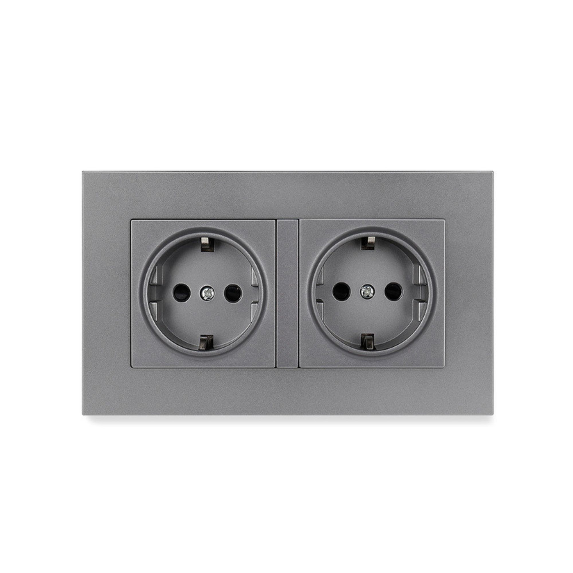 Priza Dubla Gri iHome, PVC, Colorata, Ignifuga - eMAG.ro